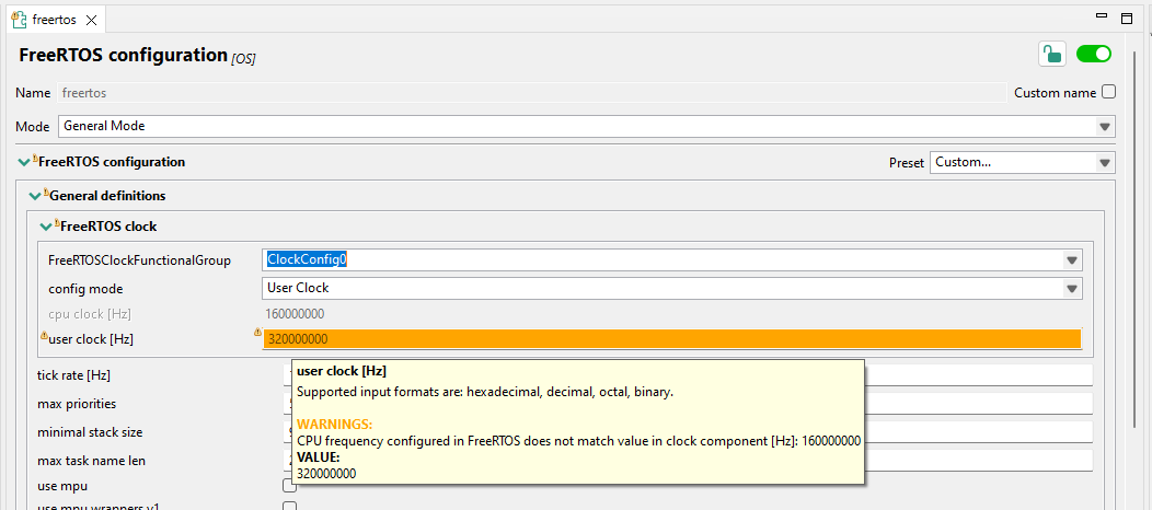 Solved: S32DS FreeRTOS Configuration Tool uses wrong clock source for ...