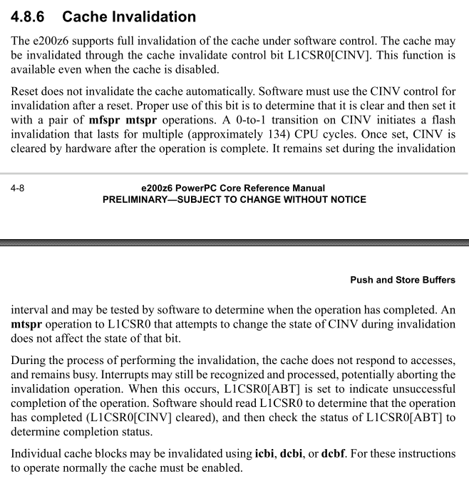 Solved: Cache flush/invalidate in MPC5554/e200z6 - NXP Community