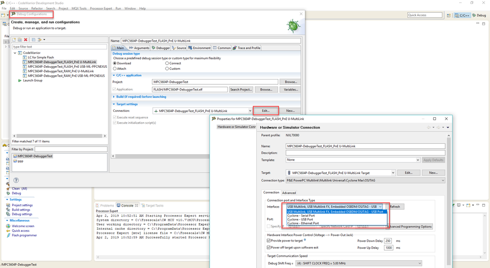how to use p&e cyclone max connect the mpc5607b - NXP Community