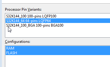 How to make S32 DS support 48 pins for S32K144? - NXP Community