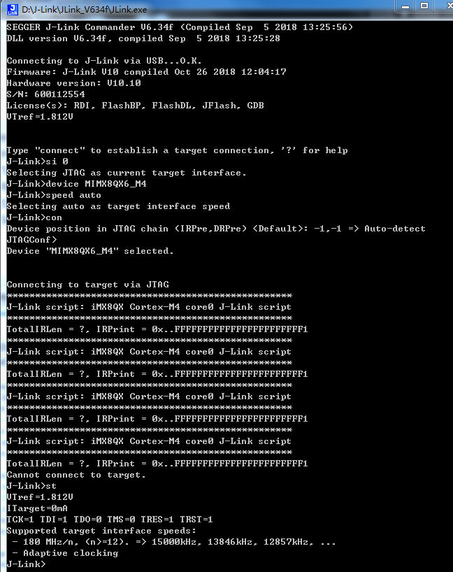 J-LINK can not connect Imx8qxp-CM4 through JTAG - NXP Community