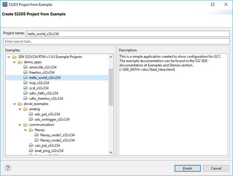 HOWTO: S32 Design Studio - Create a New S32DS Project from Example - NXP Community