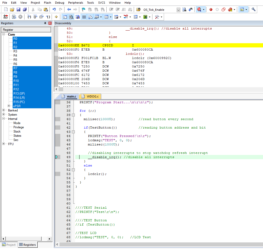 Re: MIMXRT1050 __disable_irq() Not Working - NXP Community
