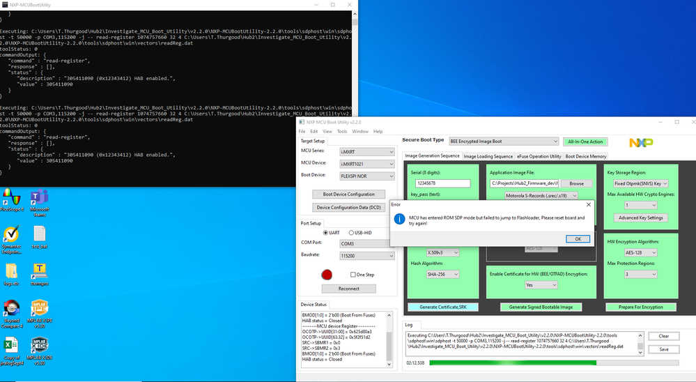 Re: iMXRT1021 flexspiNOR unable to use HAB Encrypted XIP - Page 4 - NXP Community